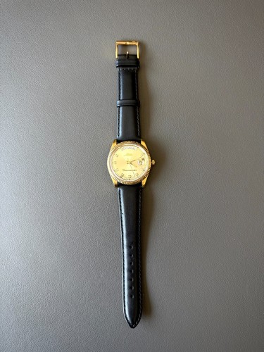 Gold Mido Commander Swiss Made Automatic Watch – Genuine Leather Band ...