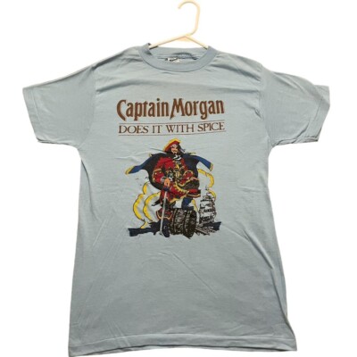 1980’s Captain Morgan blue single stitch t-shirt. | eBay