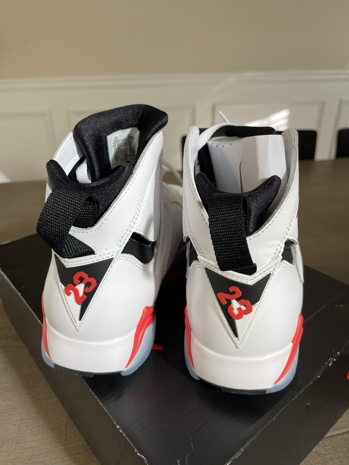 Size 9.5 - Air Jordan 7 Retro White Infrared | eBay