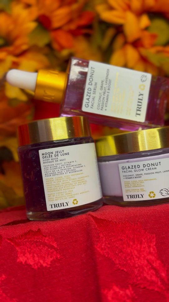 TRULY SKIN CARE!! GLAZED DONUT FACIAL SERUM, GLOW CREAM, MOON JELLY ...