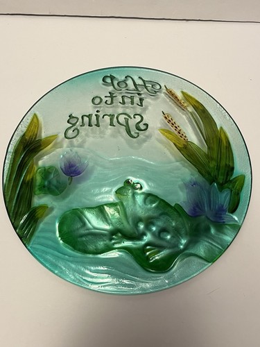 Tii Collections Hop Into Spring Frog Glass Inspirational Plate | eBay
