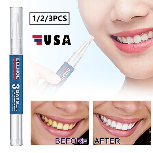 3PCS Teeth Whitening Gel Pen Extra Strong White Tooth Whitener Stain ...