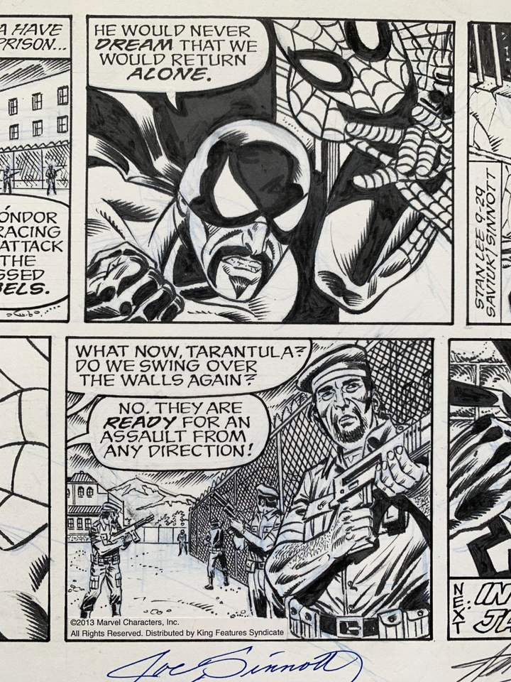 Original Art Alex SAVIUK, Joe SINNOTT signed by STAN LEE Sunday Strip ...