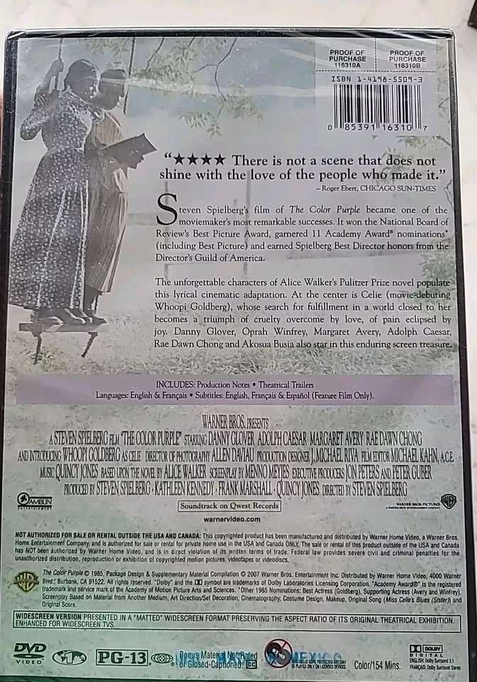THE COLOR PURPLE DVD | eBay
