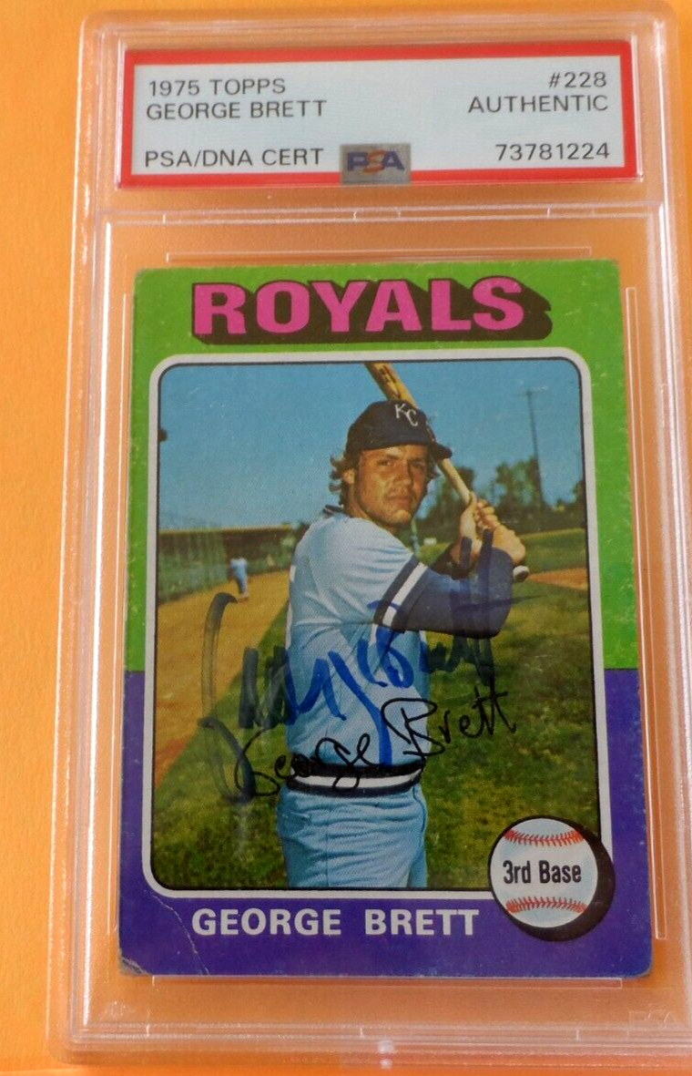 1975 TOPPS BASEBALL #228 GEORGE BRETT ROOKIE G-74 PSA AUTHENTIC ...