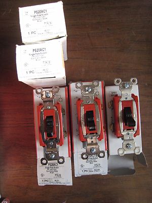 5 PASS & SEYMOUR PS20AC1 3-BROWN, 1-BLACK PS20AC2 1-BROWN 20A LIGHT ...