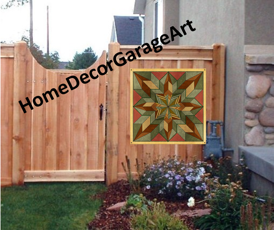 Barn Quilt Art Sign, Box Pattern Desert Tone, Pennsylvania Dutch Amish ...