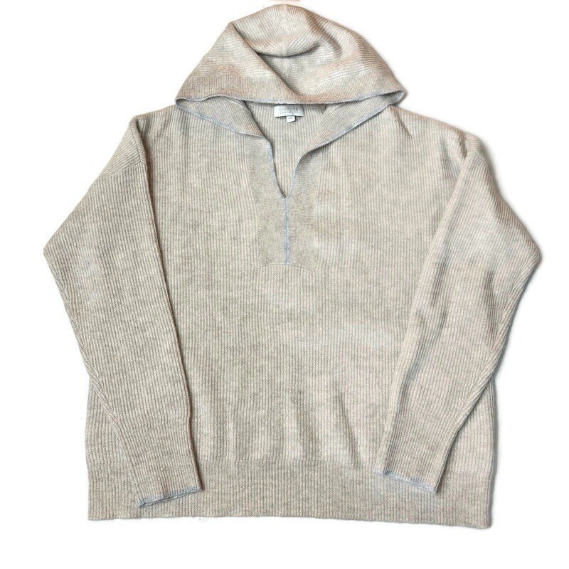 Kinross Cashmere Tipped Rib Hoodie Pullover Sweater Off White L | eBay