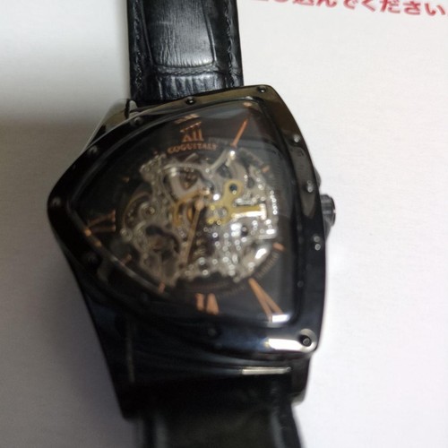 COGU Italian Skeleton Automatic Men's Watch Black Dial Roman Numerals ...