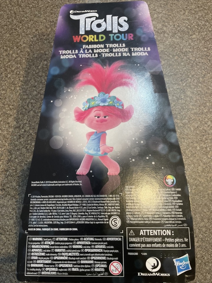 Trolls World Tour Stylin Poppy 10" Doll DreamWorks Hasbro Toy Ages 4 ...