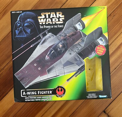 Star Wars A-WING FIGHTER w/EXCLUSIVE PILOT Power of the Force VINTAGE ...
