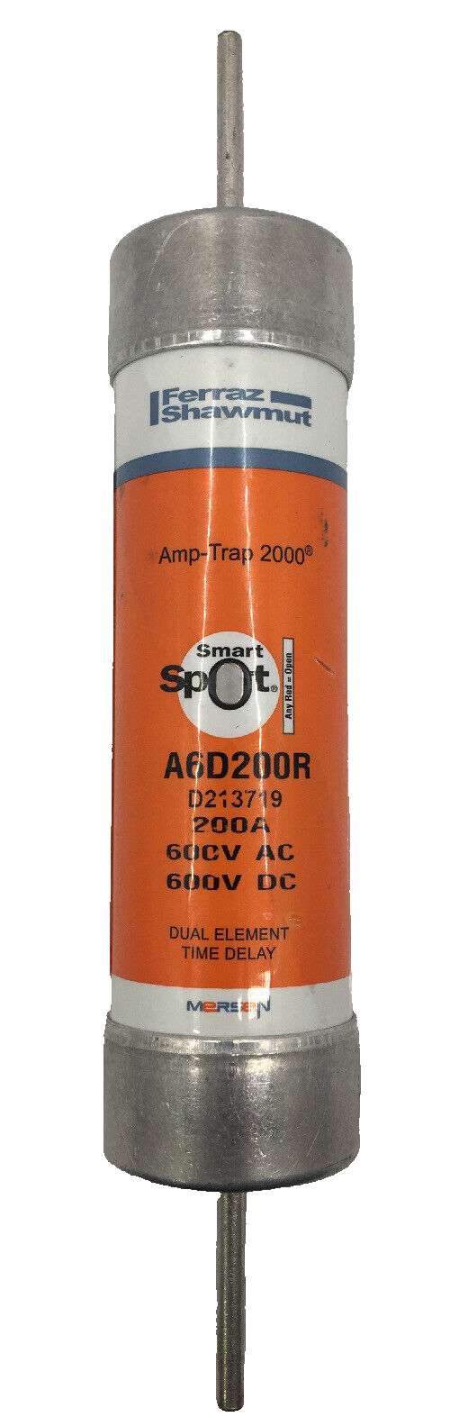 A6D200R MERSEN TYPE 2 Fuse Amp-Trap 2000® 600V 200A Time-Delay Class ...