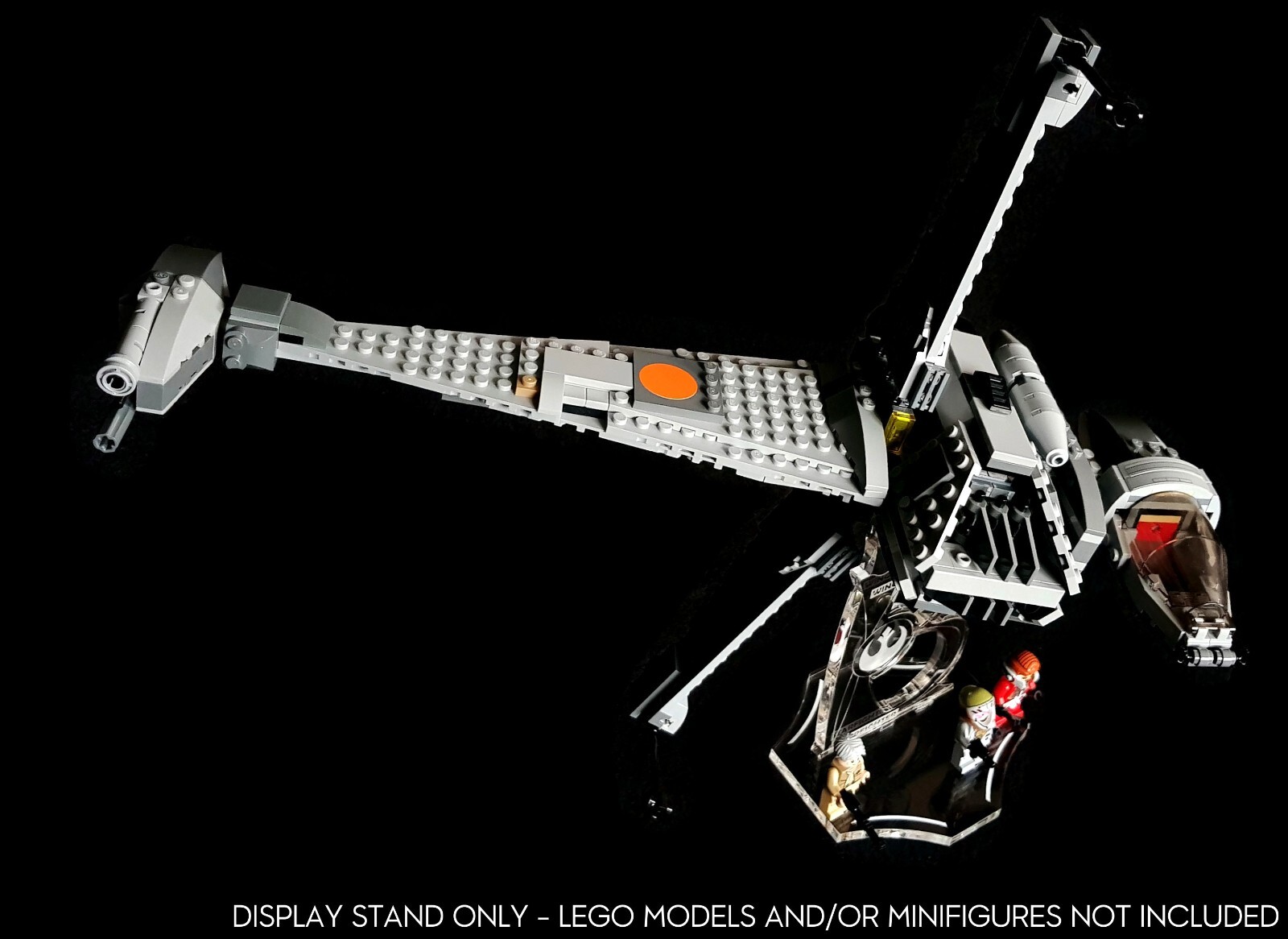 Display stand angled for Lego 75050-6208 B-Wing Fighter+minifigures ...