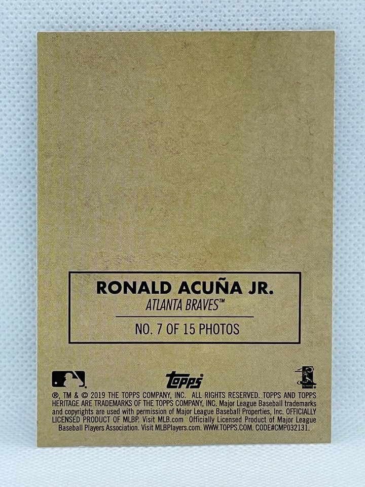 518. Ronald Acuna Jr. 2019 Topps Heritage Cloth Allstar Rookie Sticker ...