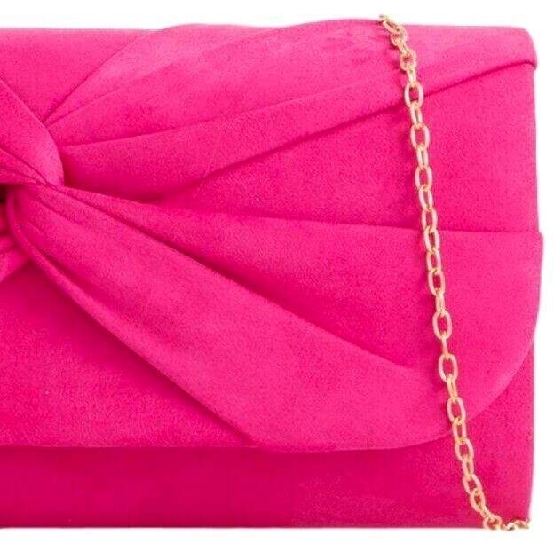 Pink Clutch Bag Ladies Cerise Velvet Evening Bag Fuchsia Hot Pink ...
