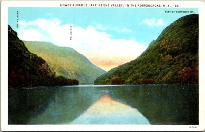 Postcard Lower Ausable Lake Keene Valley Adirondack Mountains New York ...