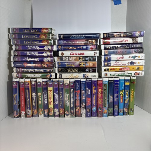 Huge Lot Of 47 VHS Movies Disney Warner Masterpiece Collection ...