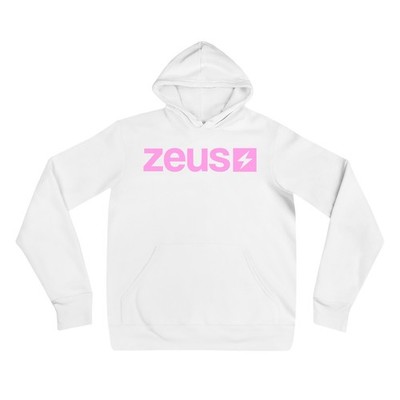 (L) ZEUS NETWORK SECURITY / STAFF - White (pink font) Hoodie - BADDIES ...