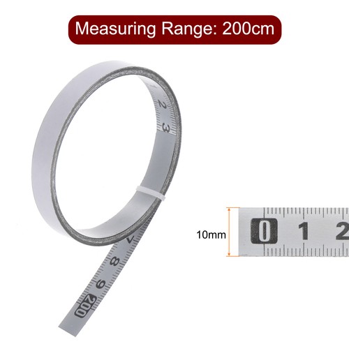Adhesive Back Tape Measure 200cm Left to Right Read Steel Sticky Ruler ...