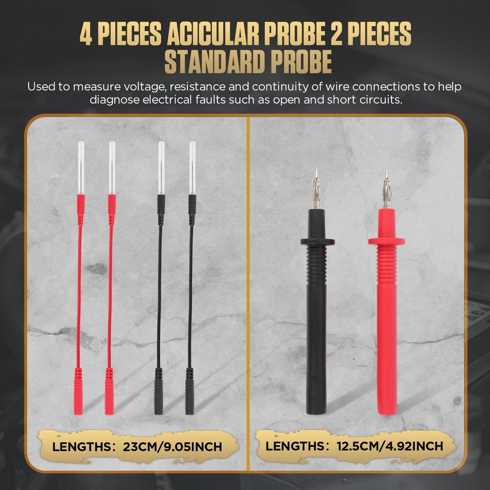 48PCS Automotive Multimeter Test Lead Kit Wire-Piercing Clip Test Probe ...