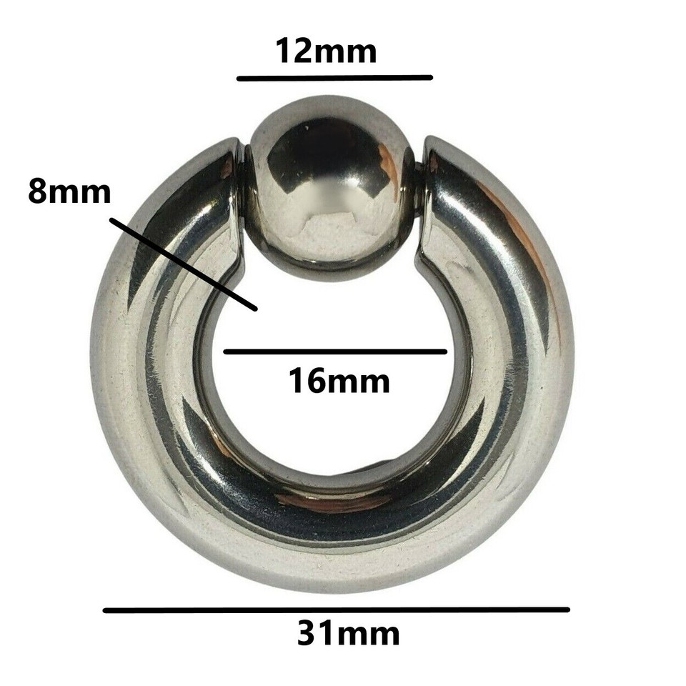 Easy Fit Heavy 31mm BCR CBR Ring 0g (8mm) 12mm Ball Closure PA Prince ...