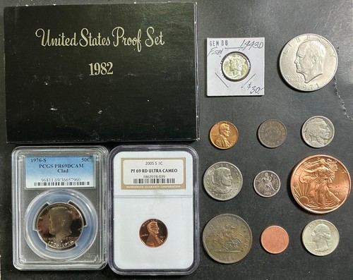 BIG Estate Fresh Mixed Lot PCGS NGC SEATED DIME CWT BU 10c IKE SBA ...