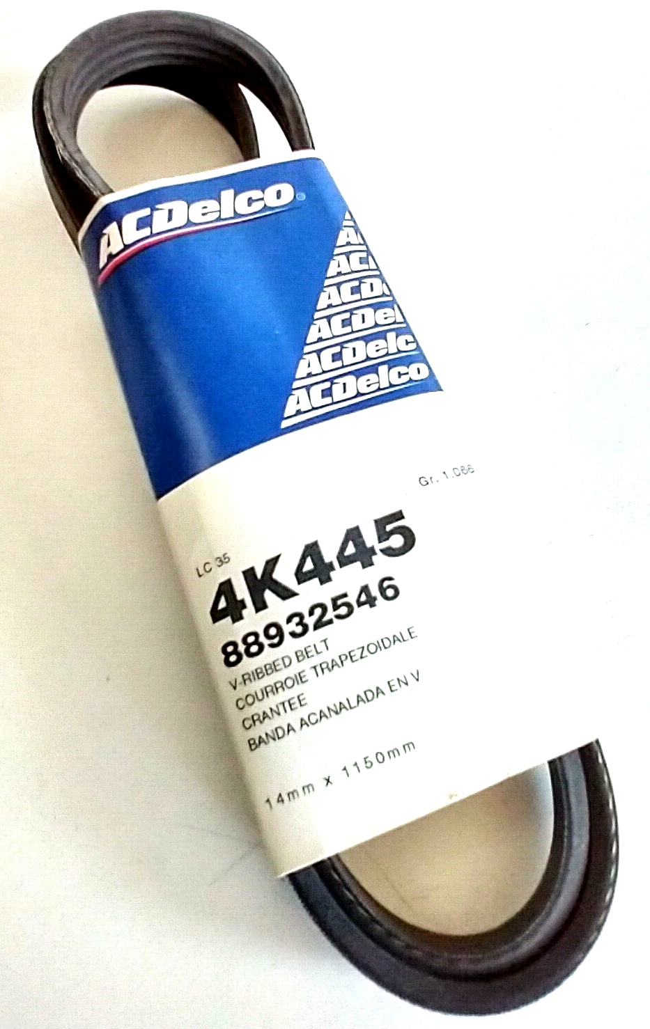 Serpentine V-Ribbed Belt OC 14mm x 1150mm ACDELCO 4K445 (Made in USA ...