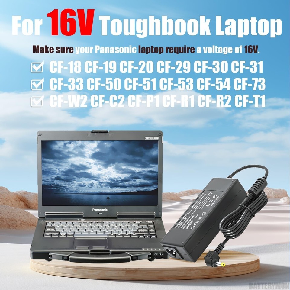 72W AC Adapter Power Charger for Panasonic Toughbook CF-31 CF-33 CF-54 ...