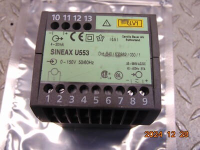 CAMILLE BAUER SINEAX U553 VOLTAGE TRANSDUCER | eBay