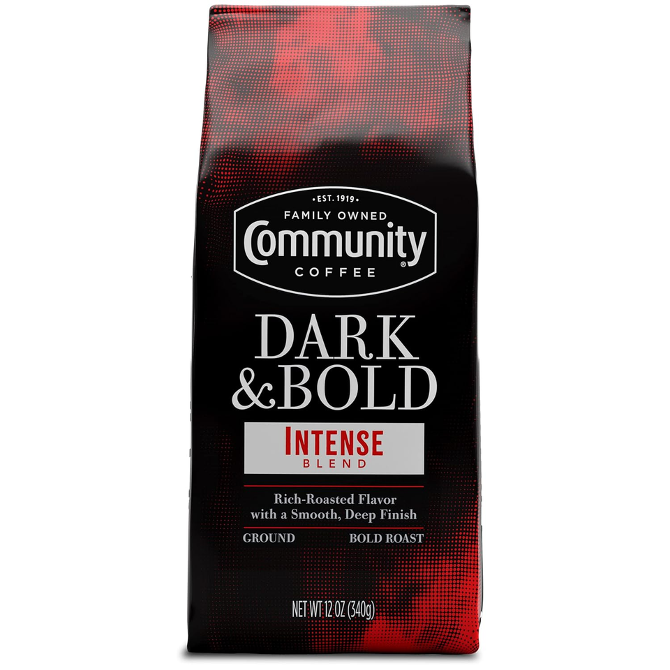 Community Coffee Dark & Bold Intense Blend, Dark Roast Ground Coffee ...