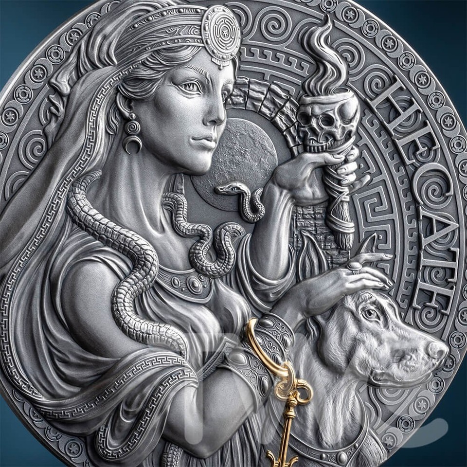 Hecate The Great Greek Mythology 2 oz Antique finish Silver Coin ...