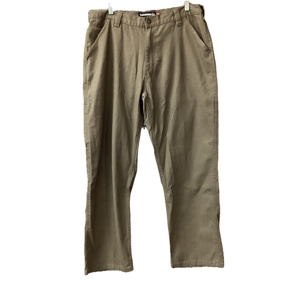 Wolverine Canvas Carpenter Pants Men’s 36 X 30 Dungaree Olive Workwear ...