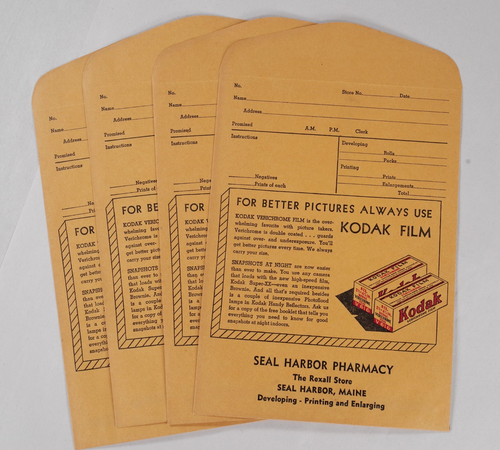 Lot of FOUR Film Processing Envelopes from Seal Harbor Maine Rexall ...