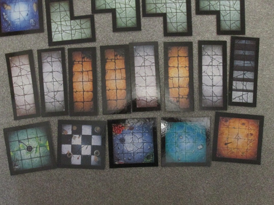23 X BOARD TILES SECTIONS - ROOMS ETC - WARHAMMER QUEST 1995 BOARD GAME ...