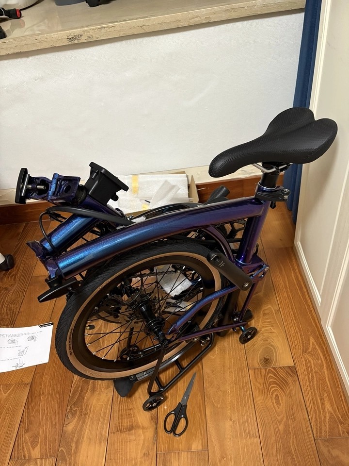 CRANSTON R9 16 inch 9-speed three fold adult rainbow blue folding ...