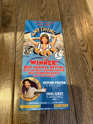 Anything Goes Broadway Revival Flyer Ad Sutton Foster Joel Grey | eBay