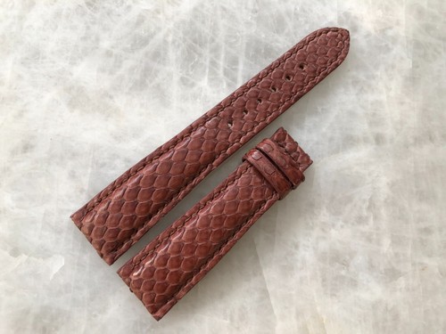 20mm/16mm Genuine Real Python Leather Grain Watch Strap Band - Red Brown | eBay