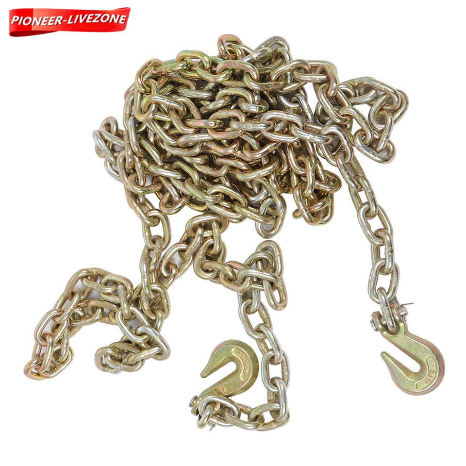 Tow Chain Tie Down Binder Chain Flatbed Truck Trailer Safety 2 Pack 3/8 ...