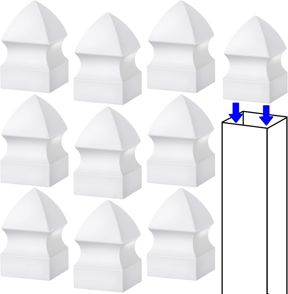 Lothee 10 Pcs Vinyl Post Cap Gothic Post Caps Decking Caps PVC Fence ...