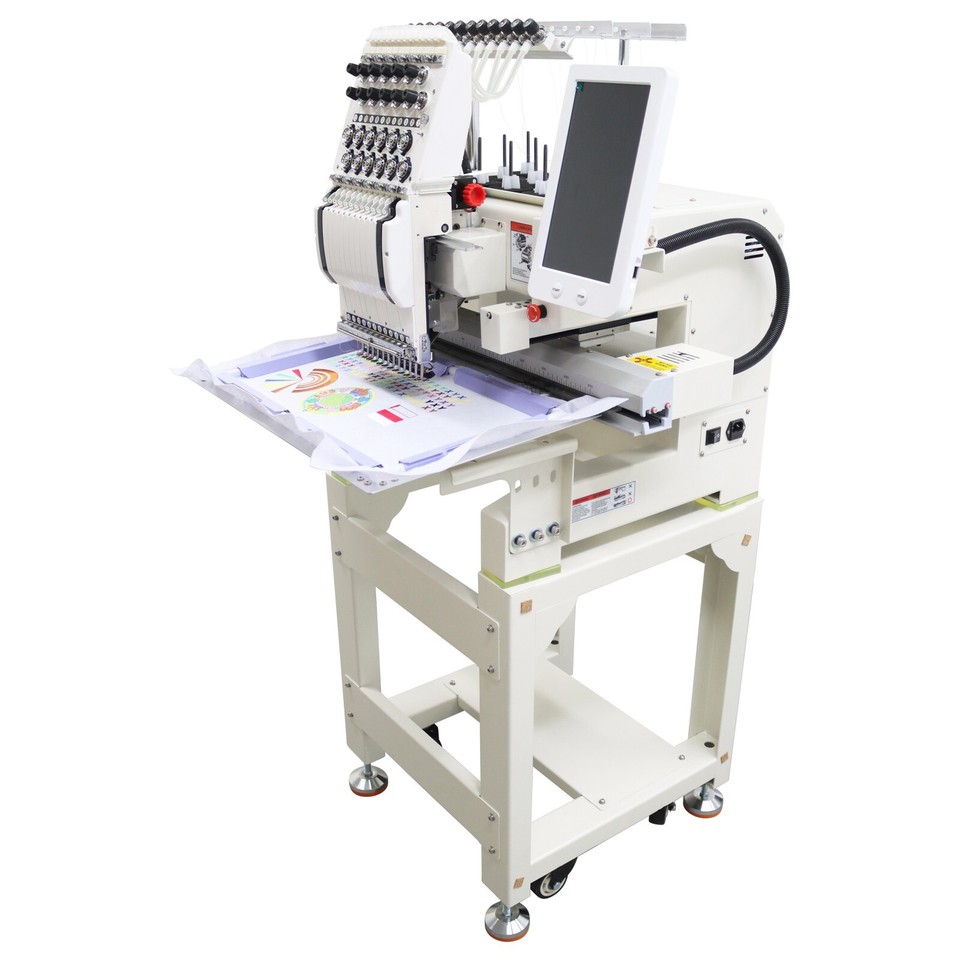 Single Head 12 Needle Commercial Auto Embroidery Machine w/LCD Screen ...