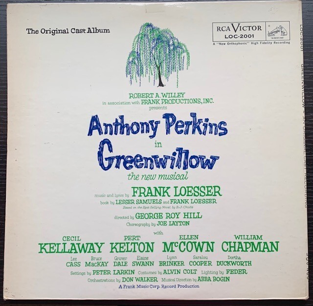FRANK LOESSER (Anthony Perkins) GREENWILLOW ORIGINAL CAST ALBUM-RCA LOC ...
