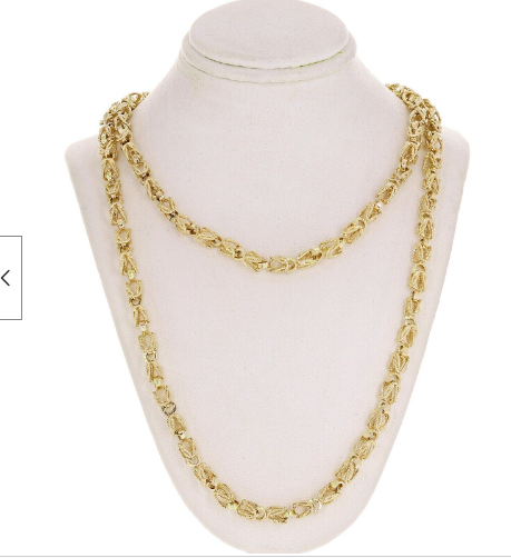 10k Yellow Gold 22" Diamond Cut Turkish Rope Link Chain Necklace 4.5MM ...