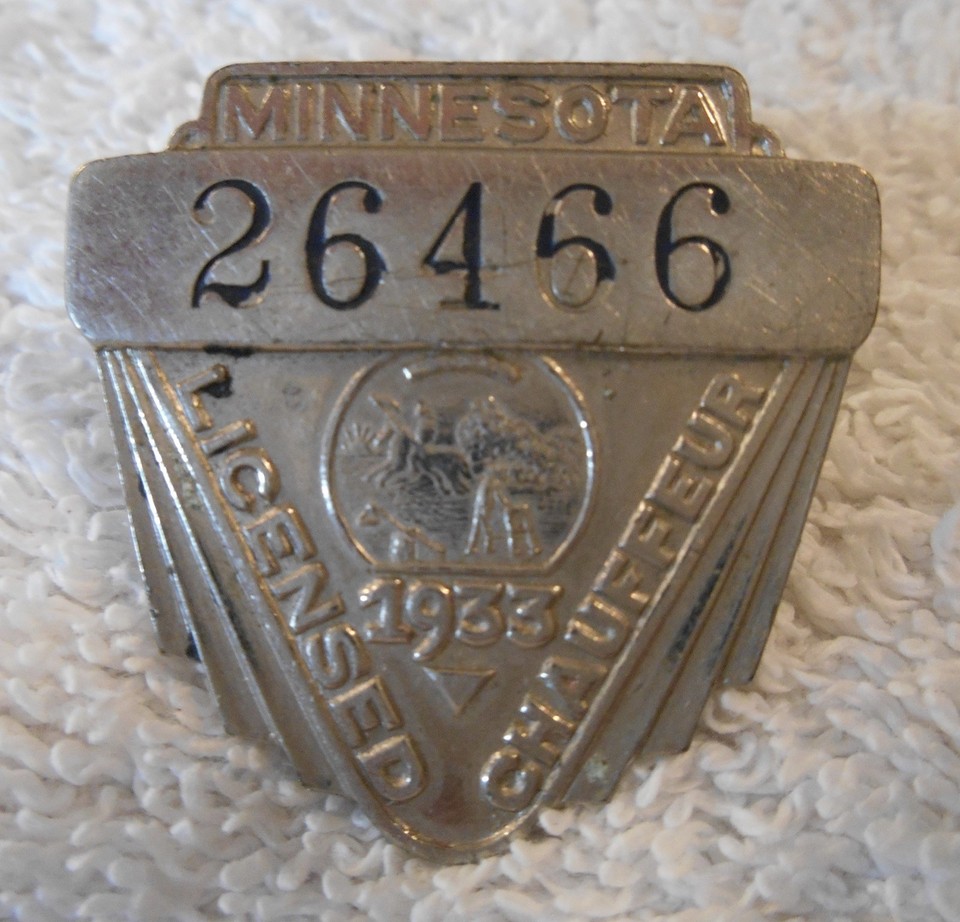Chauffeur Badges, Choice of Early Minnesota PINS ( 1921 thur 1934 ) | eBay
