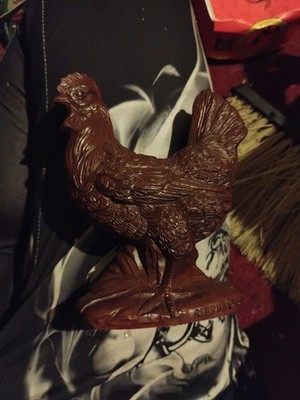 This is a Red Mill Manufacturing pecan shell resin rooster figurine. | eBay