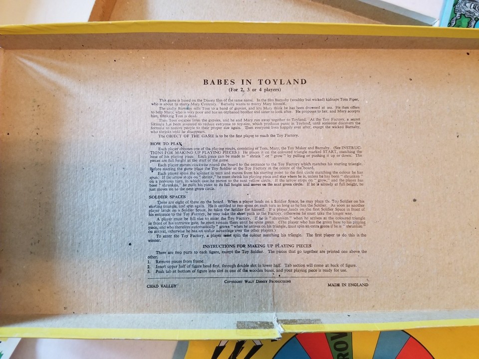 1961 Walt Disney/Whitman Babes in Toyland Game in Original Box ...