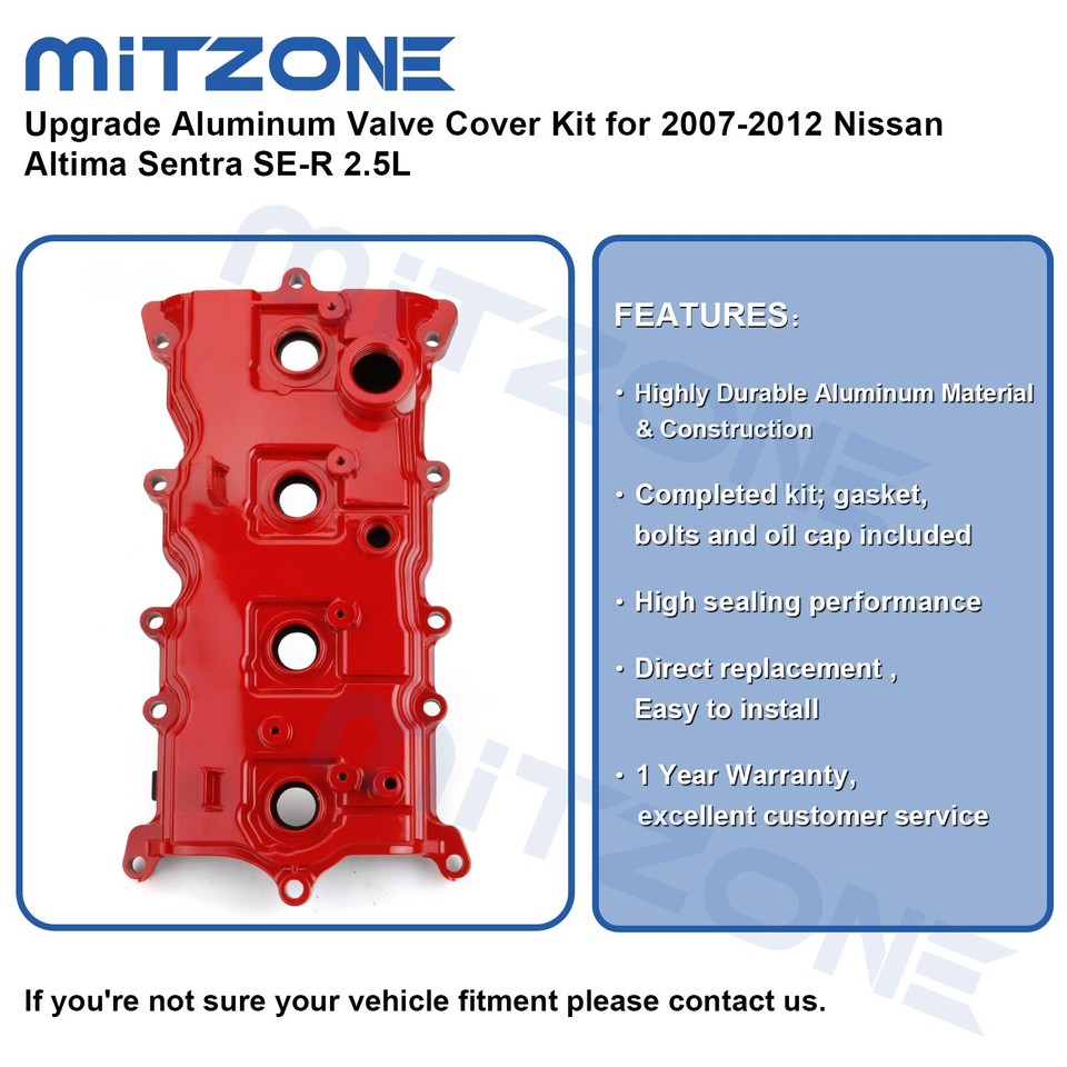 UPGRADED ALUMINUM Valve Cover Kit for 2007-2012 Nissan Altima Sentra SE ...