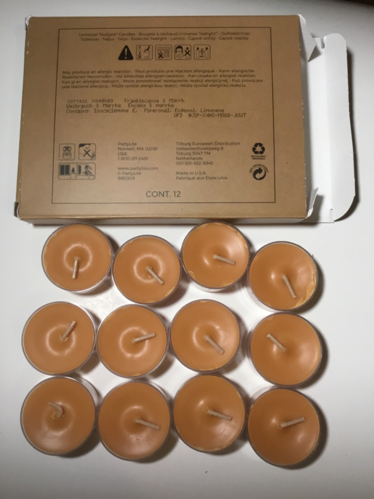 PARTYLITE TEALIGHTS Candles NEW BOX FRANKINCENSE and MYRRH new | eBay