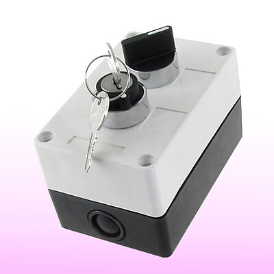 AC 600V 10A 2 Position Key Lock Rotary Selector Select Switch Control ...