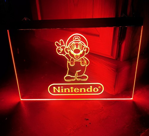 NINTENDO LED NEON RED LIGHT SIGN 8x12 | eBay