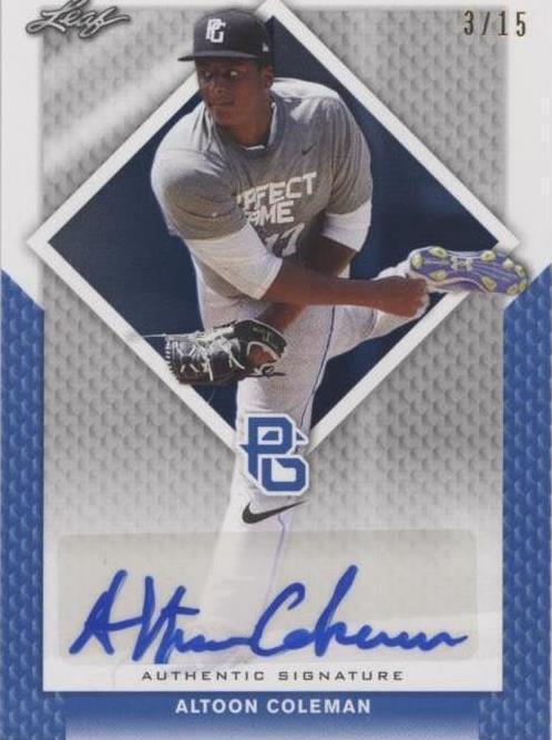 2016 Leaf Perfect Game National Showcase - Altoon Coleman #BA-151 Blue ...
